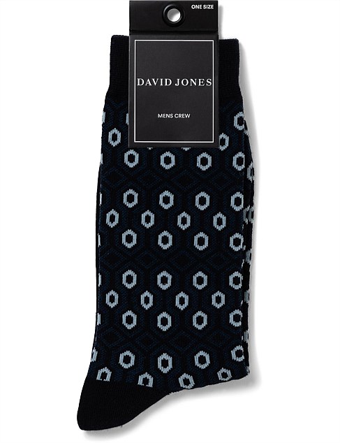 David Jones Geo Crew Socks | David Jones