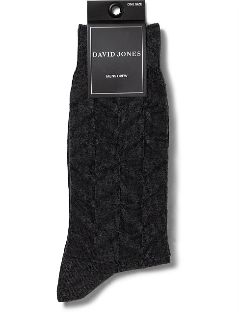 David Jones Textured Crew Socks | David Jones