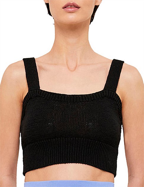 Saba Tina Tape Yarn Cropped Tank | David Jones