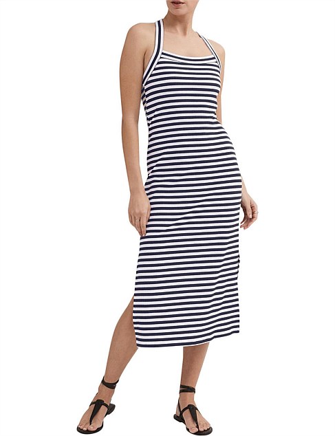 Witchery Stripe Rib T Back Dress | David Jones