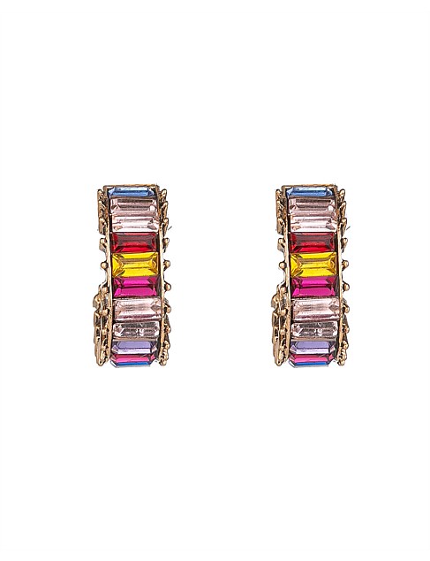 The Two Mrs Grenvilles Baguette Cut Stone Hoop Earring | David Jones