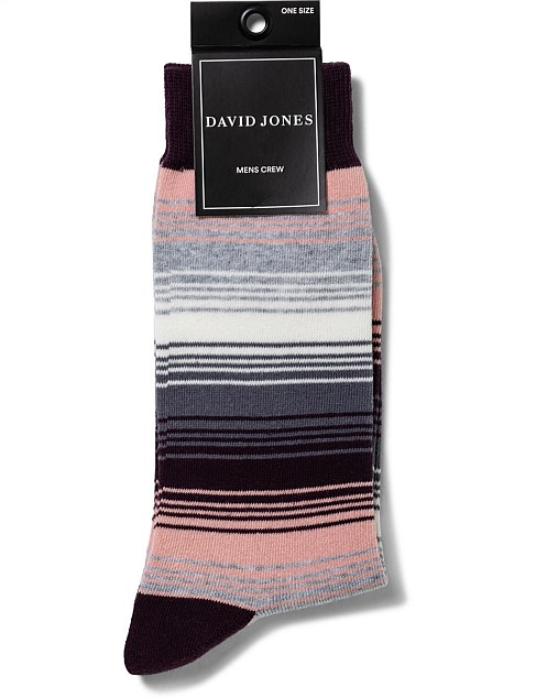 David Jones Ombre Stripe Crew Socks | David Jones