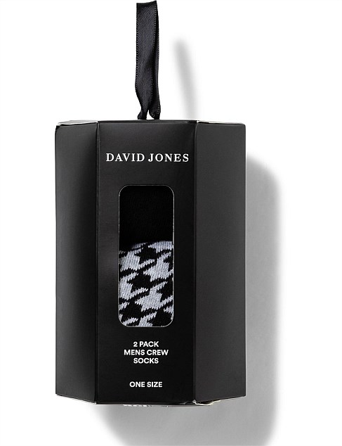David Jones 2 Pack Crew Socks Gift Box | David Jones