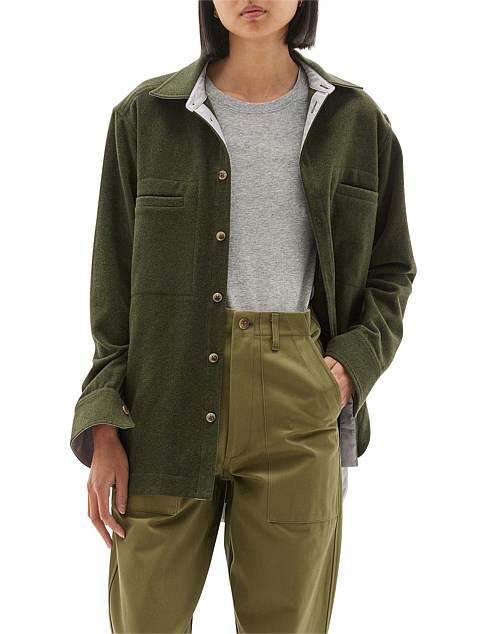 Bassike Wool Felt Overshirt | David Jones