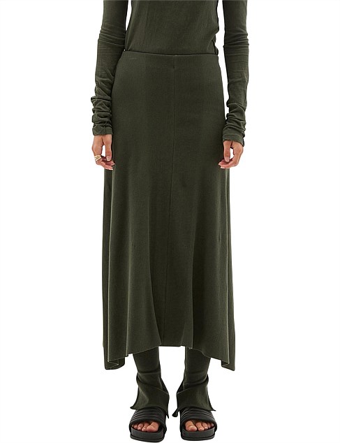 Bassike Mini Rib Draped Skirt | David Jones