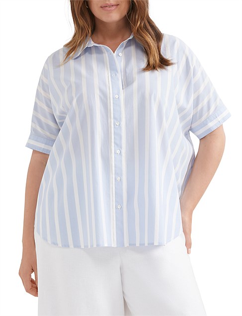 Commonry the Cotton Stripe Relaxed Shirt | David Jones