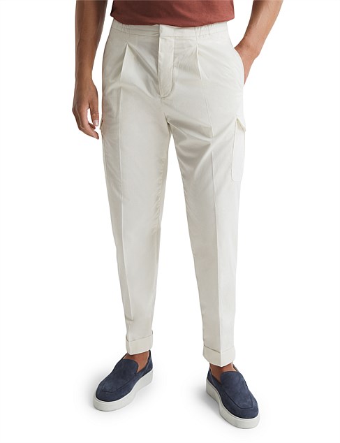 Reiss Cargo Pleat Front Tapered Cargo Trousers | David Jones