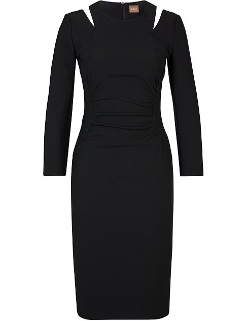 Boss Stretch-fabric Dress In A Slim Fit | David Jones