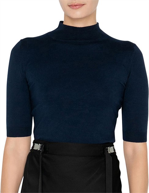 Cue Elbow Sleeve Funnel Neck Knit | David Jones