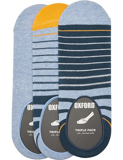 Oxford Maury 3 Pack Invisible Socks | David Jones