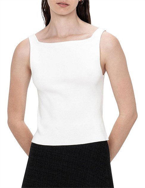 Veronika Maine High Square Neck Knit Tank | David Jones