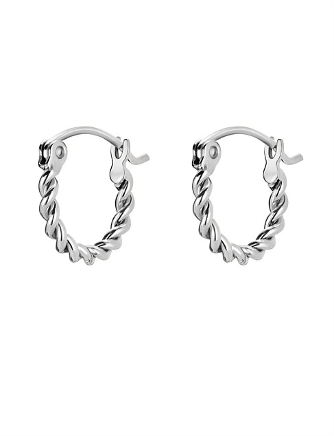 Rosefield Twisted Hoops Silver | David Jones