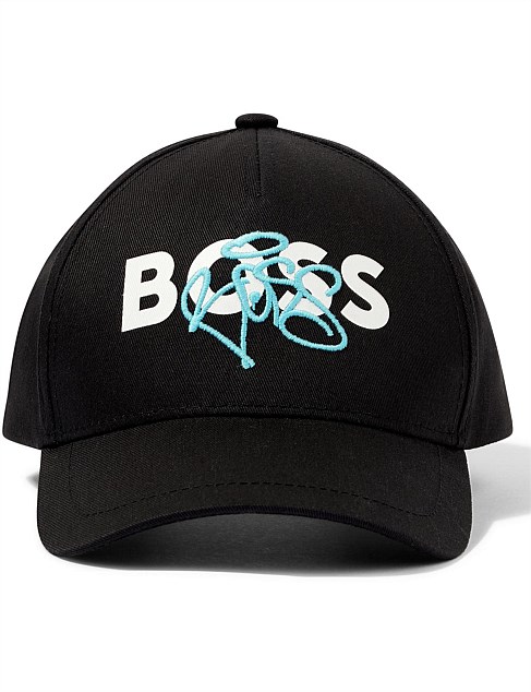 Boss Graffiti-logo Cap In Cotton Twill | David Jones
