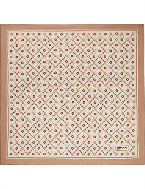Coach Tea Rose Print Silk Square Scarf | David Jones