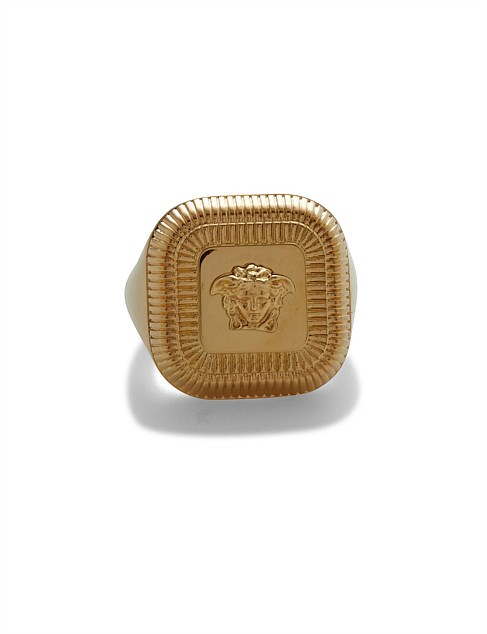Versace Collection Medusa Head Square Medalion Ring | David Jones