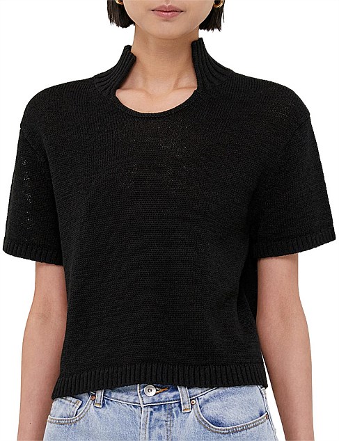 Saba Tina Tape Yarn Cropped Top | David Jones
