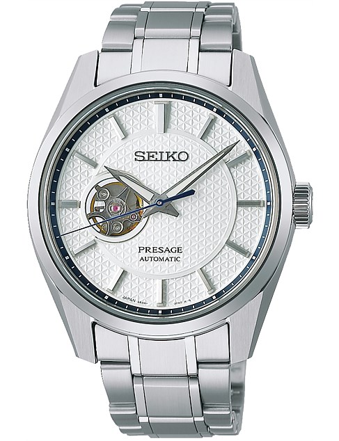 Seiko Presage Sharp Edge Open Heart White Dial | David Jones