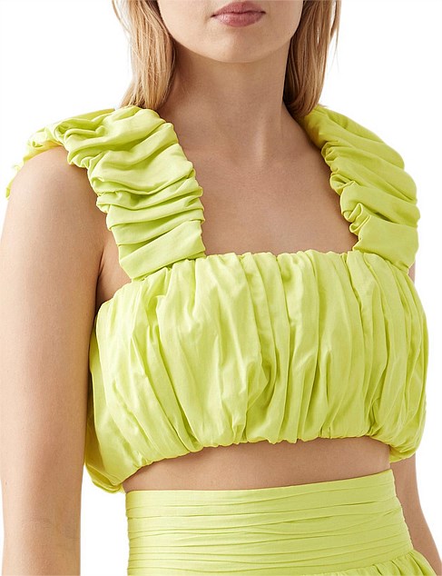 Aje Medina Ruched Cropped Top | David Jones