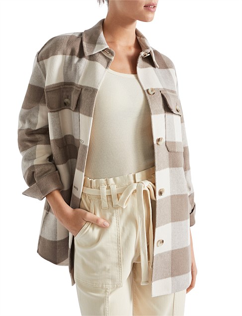 Seed Heritage Wool Blend Shacket | David Jones