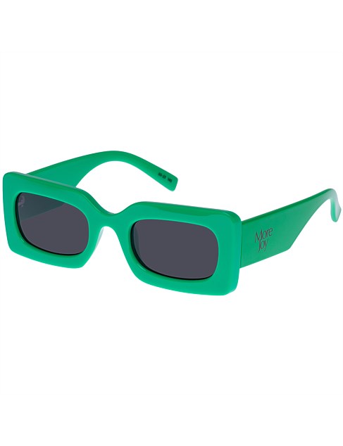 Le Specs More Joy Green Rectangle Sunglasses | David Jones