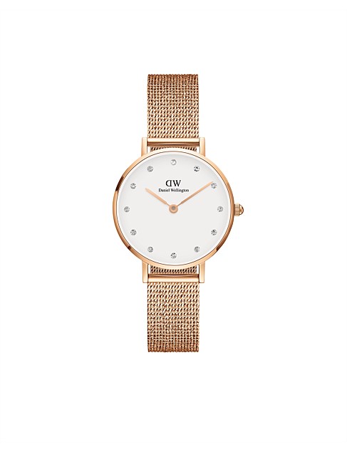 Daniel Wellington Petite 28mm Melrose Lumine Rose Gold White Dial Watch ...
