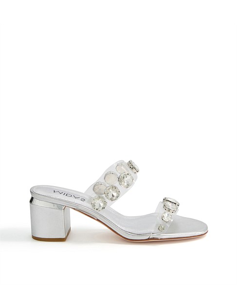 Midas Santer Mi Clear Silver Vinylite Leather | David Jones