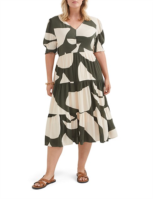 Commonry the V-neck Draped Dress | David Jones