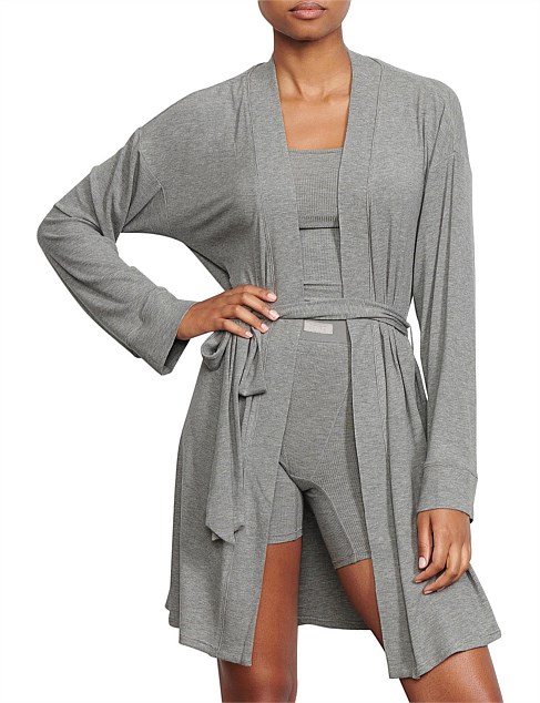 Skims Soft Lounge Rib Robe | David Jones