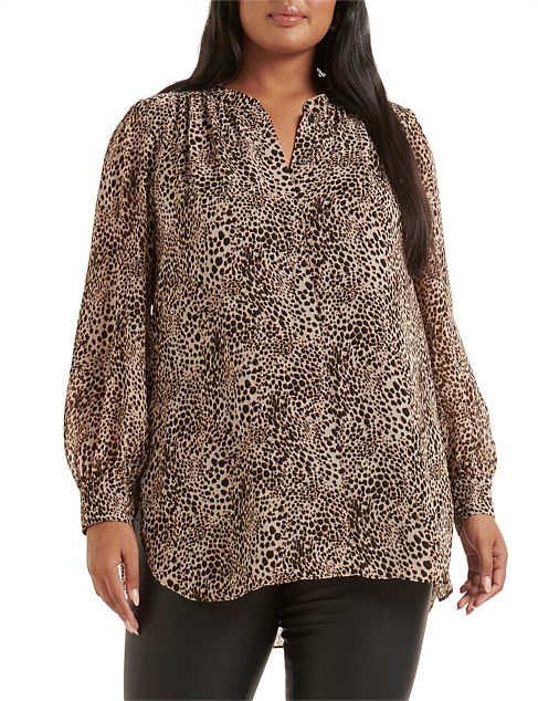 Forever New Finley Curve Printed Long Sleeve Tunic | David Jones