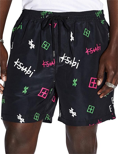 Ksubi Kash Box Burner Boardshort Black | David Jones