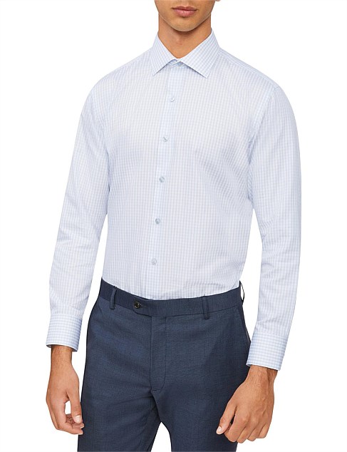 Calvin Klein Long Sleeve Slim Marle Check Shirt | David Jones