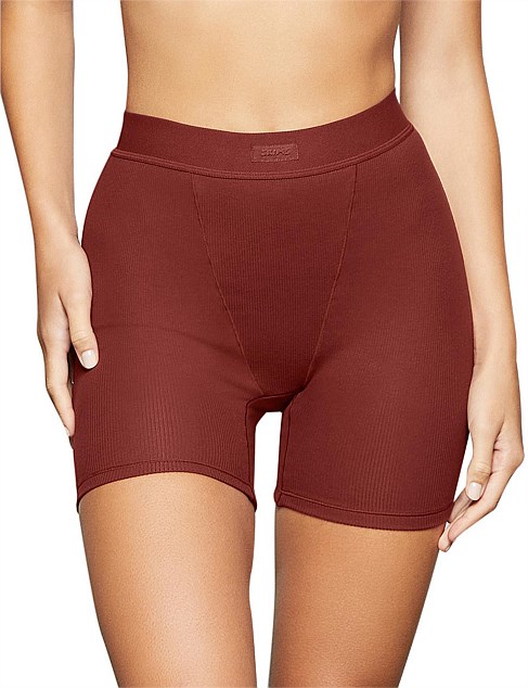 Skims Cotton Rib Boxer | David Jones