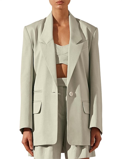 Shona Joy Sara Drop Lapel Side Split Blazer | David Jones