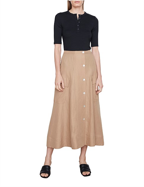 Vince Utility Button Down Skirt | David Jones