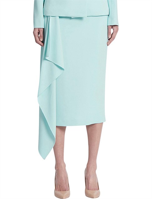 Carla Zampatti Stretch Side Drape Skirt | David Jones