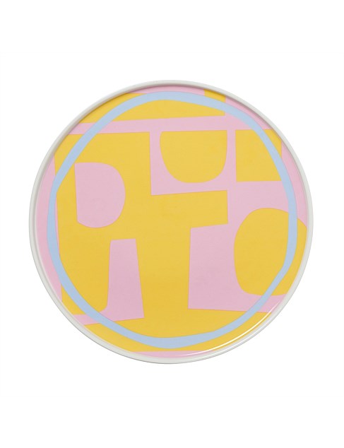 In the Roundhouse Yellow Abstract Cut Out Plate 25cm | David Jones