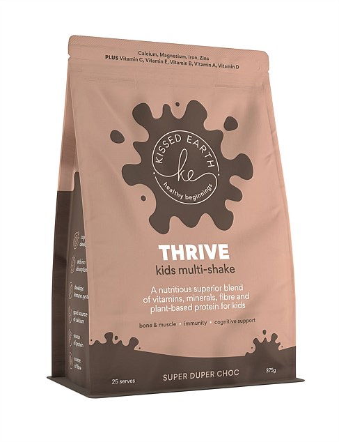 Kissed Earth Thrive Kids Multi-shake -Super Duper Choc 375g | David Jones