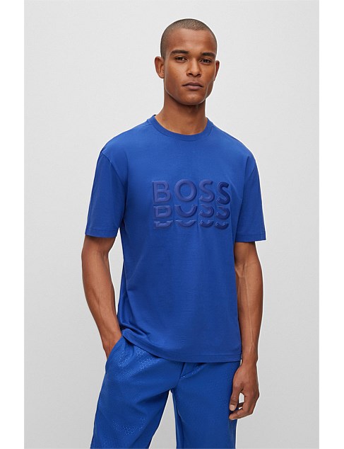 Boss Tonal-logo T-shirt In Cotton Jersey | David Jones