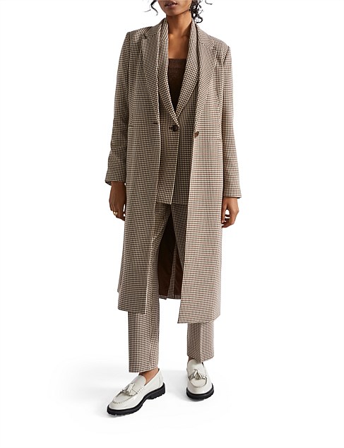 Seed Heritage Houndstooth Longline Suiting Coat | David Jones