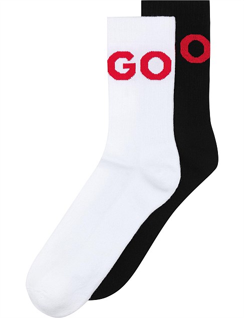 Hugo 2 Pack Rib Iconic Crew Sock | David Jones