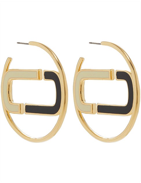 Marc Jacobs Large Enamel Hoop Earrings | David Jones