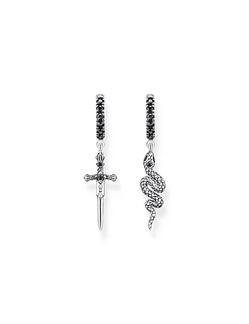 Thomas Sabo Rebel Snake & Sword Black Cz Earring | David Jones