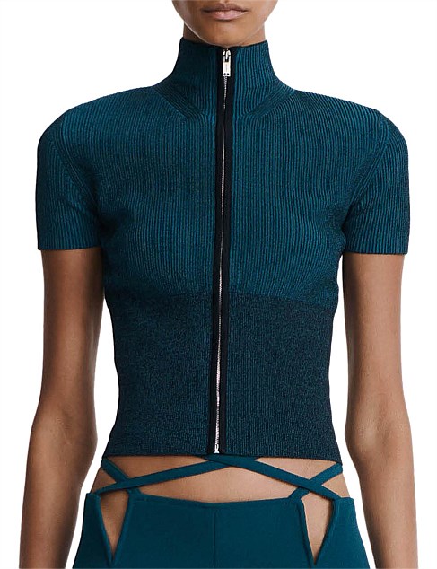 Dion Lee Angled Rib Zip Top | David Jones