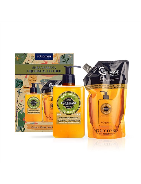 L'occitane Shea Butter Verbena Liquid Soap Eco Duo | David Jones