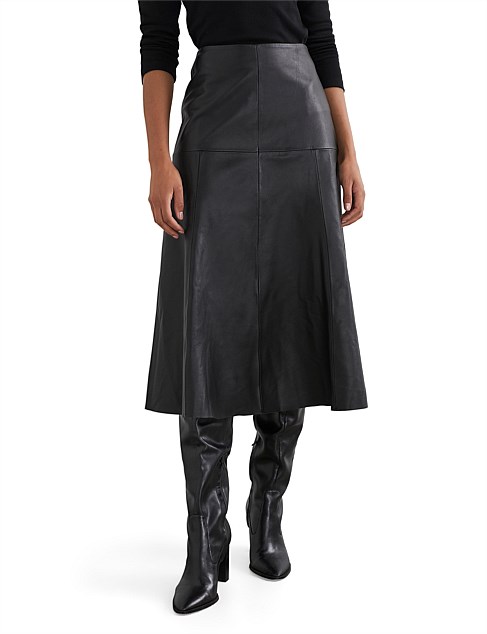 French Connection Leather Midi Skirt | David Jones