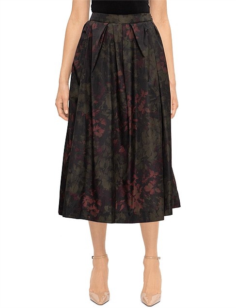 Dries Van Noten Soni A-line Midi Skirt | David Jones
