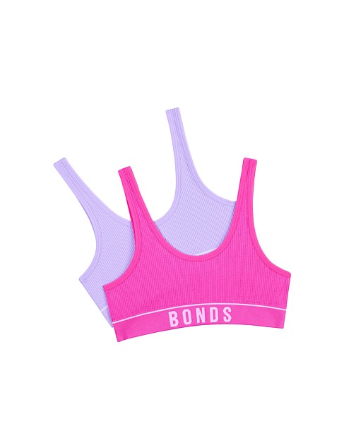 Bonds Girls Retro Rib Tk/crop 2pk | David Jones