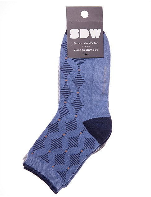 Simon De Winter 2 Pack Women's Textured Geo Half Crew Cut Sock | David ...