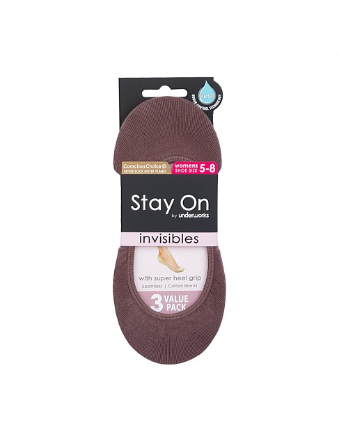 Underworks 3 Pack Women's Invisible Footlets No Show Sock | David Jones