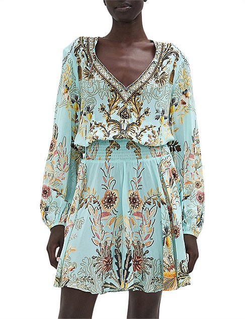 Camilla Shirred Relaxed Short Dress | David Jones